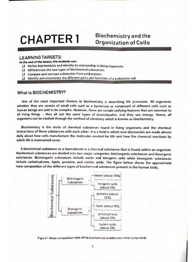Chapter-1-Biochemistry-and-the-Organizational-of-Cells | PDF