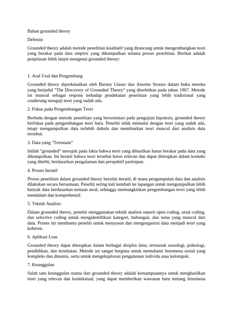 Panduan Lengkap Grounded Theory | PDF