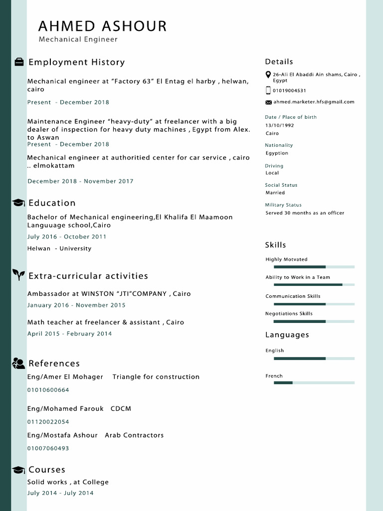 CV Ahmed Ashour | PDF
