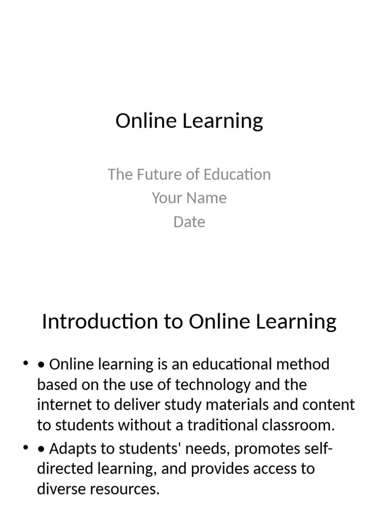 Online Learning Presentation | PDF
