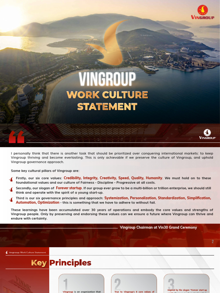 TMPNKLQKN Vingroup Work Culture Statement | PDF | Disciplines | Motivation