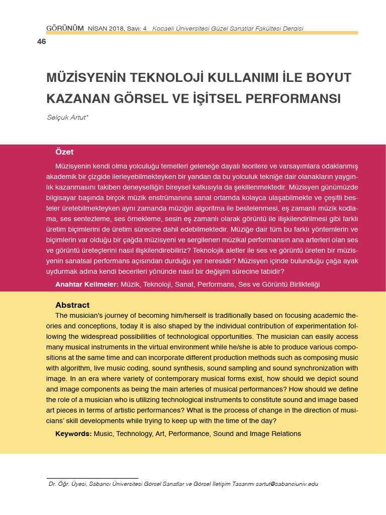 m z Syen n Teknoloj Kullanimi Le Boyut Kazanan g Rsel Ve Tsel Performansi[#449124]-516020 | PDF