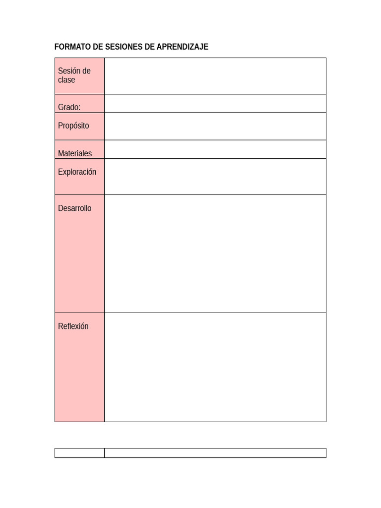 Formato de Sesiones de Aprendizaje | PDF