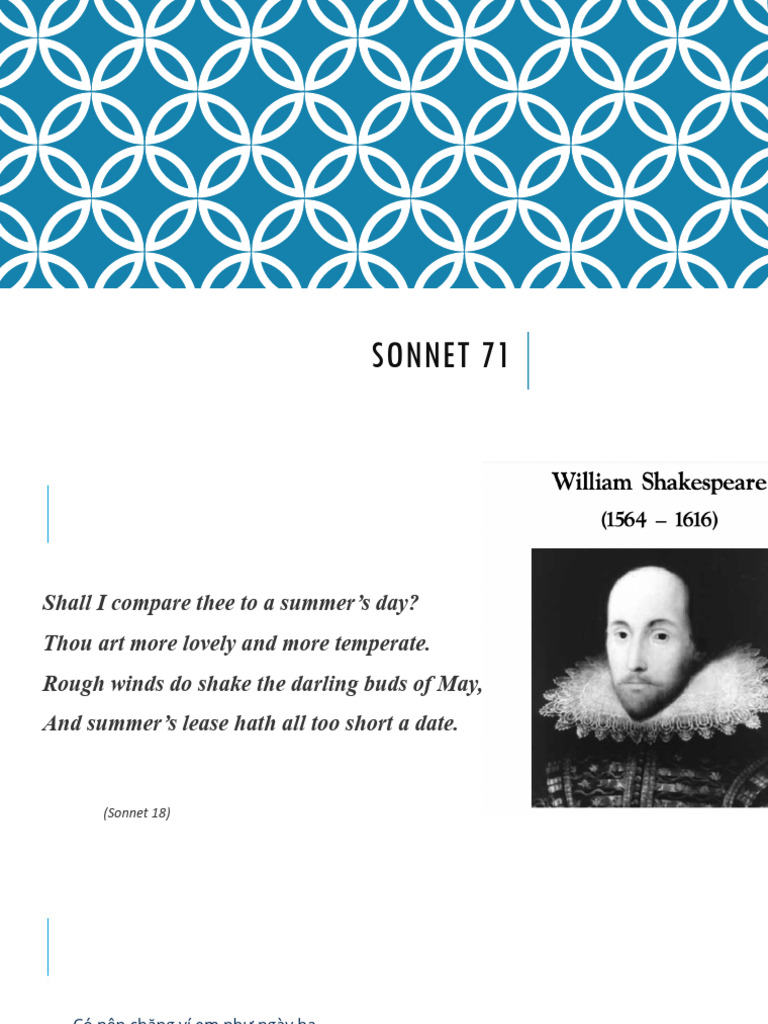 SONNET 71 | PDF | Stanzaic Form | Composition & Creative Writing