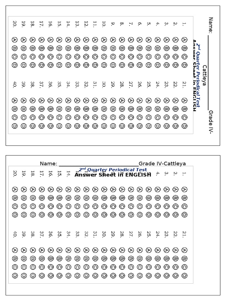 ANSWER SHEET SHADING | PDF