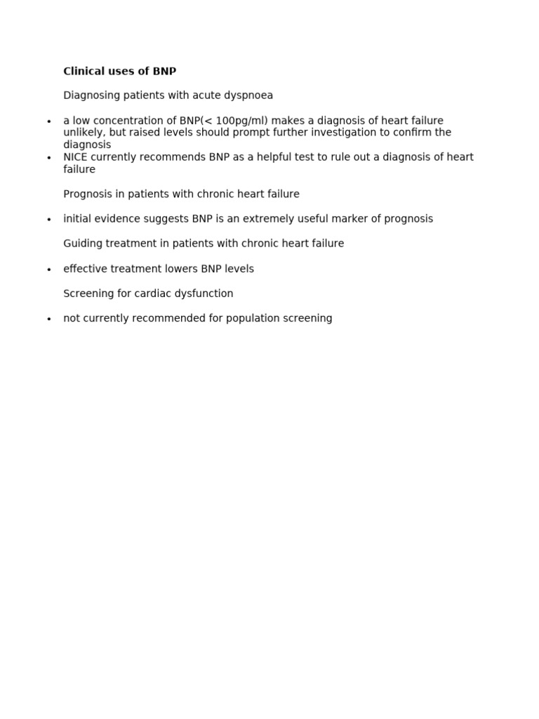 Clinical Uses of BNP | PDF