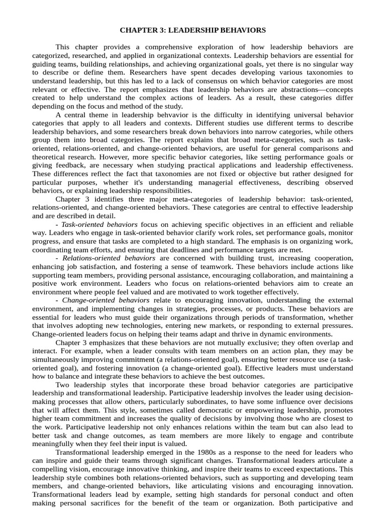 Group 2 - Chapter 3 Summary | PDF | Leadership | Goal