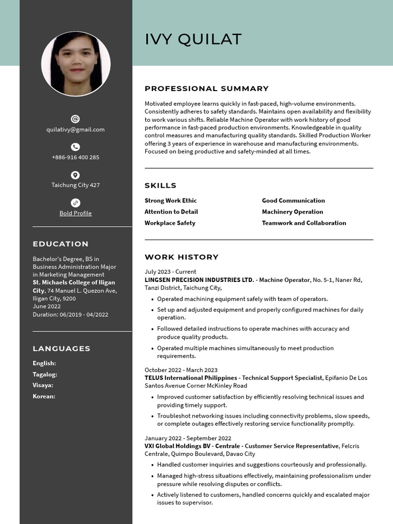 Ivy Quilat Resume | PDF | English As A Second Or Foreign Language | Human Communication