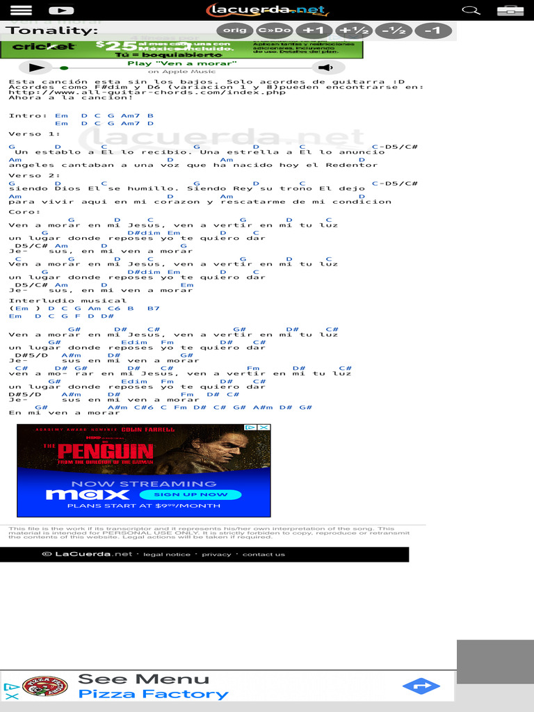 Acordes de "Ven a Morar" | PDF | Grabación de sonido | Música grabada