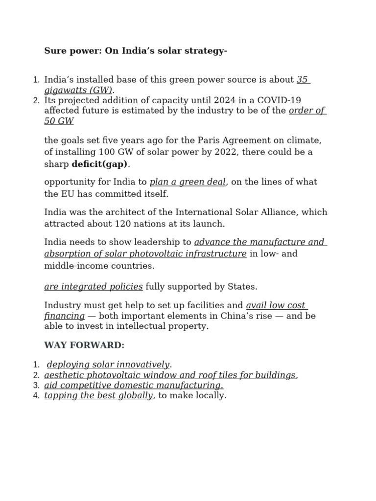 India's Solar Power Strategy 2024 | PDF
