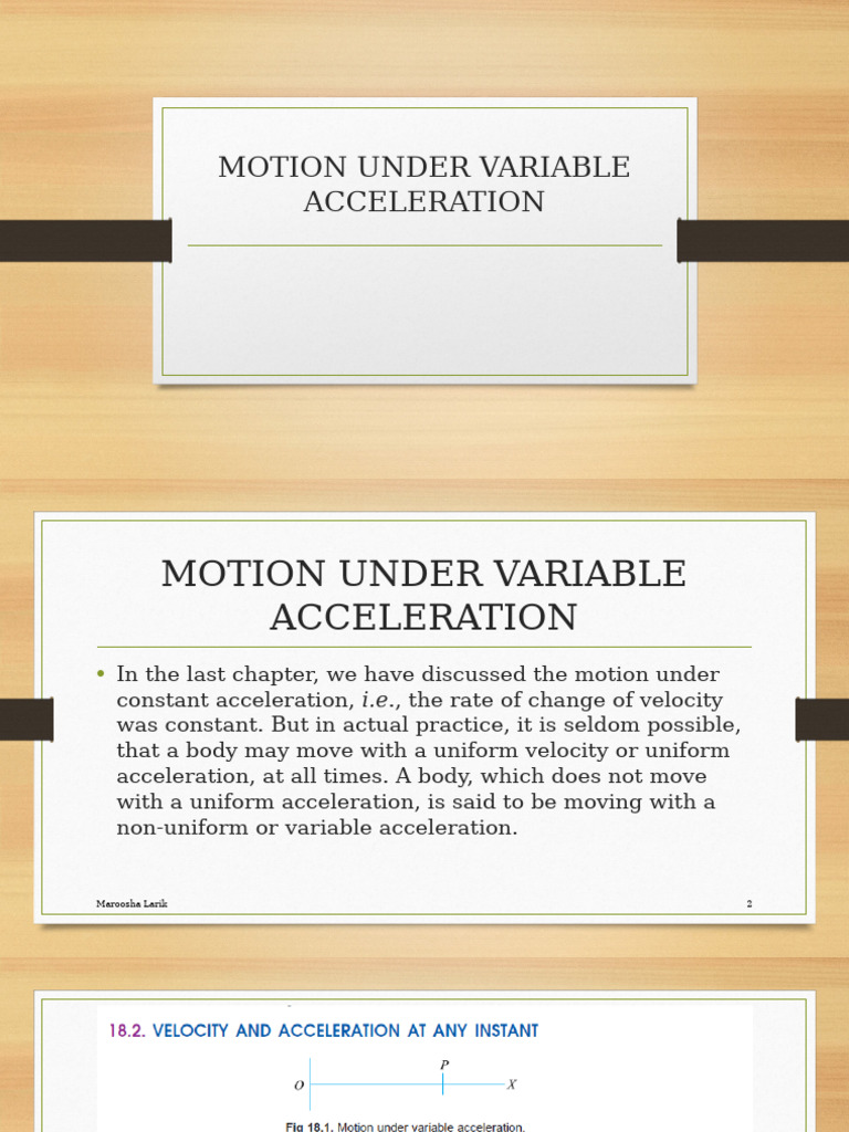 Variable Acceleration Motion Explained | PDF