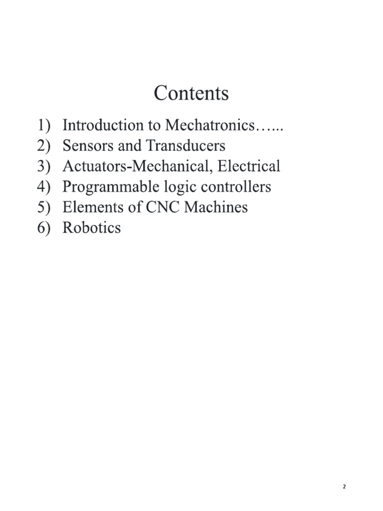 Introduction To Mechatronics MCE 101 | PDF