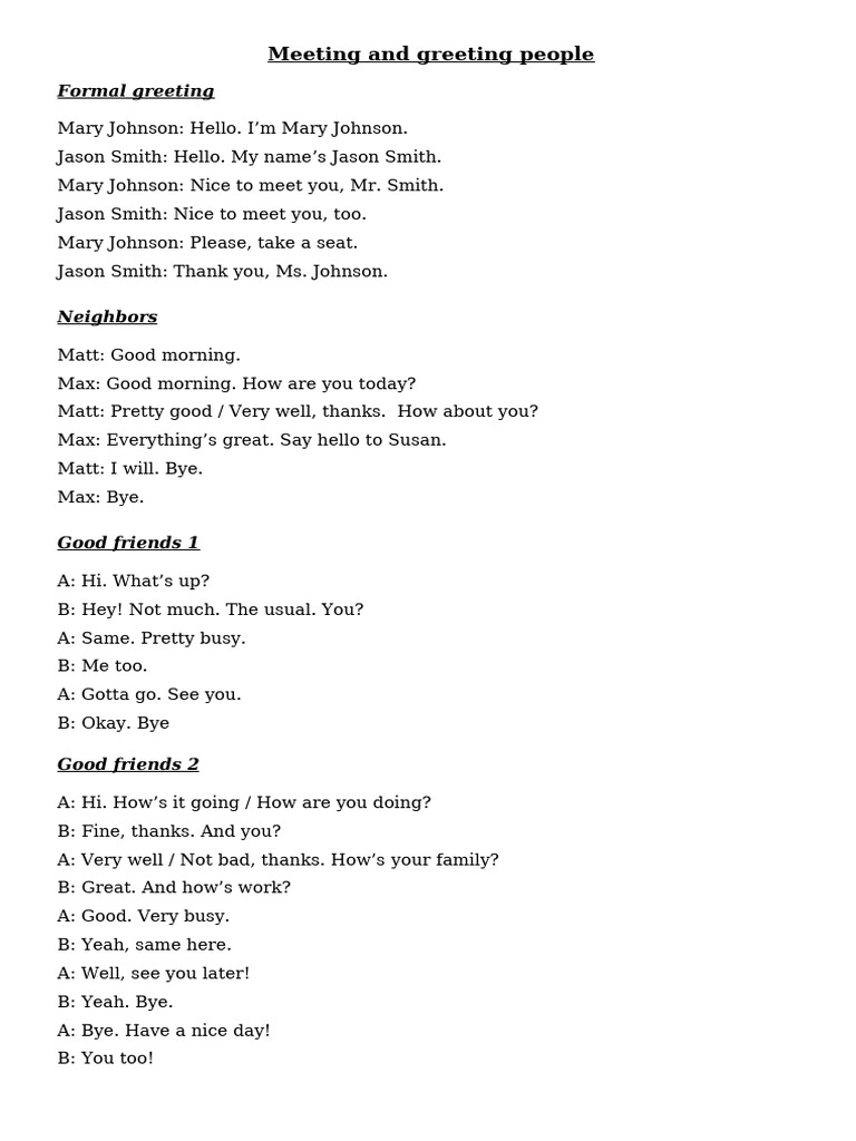 Effective Meeting and Greeting Techniques | PDF