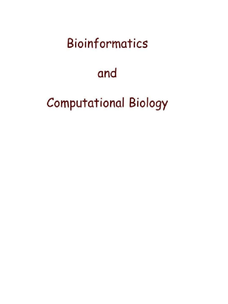 Computational Biology Pdf