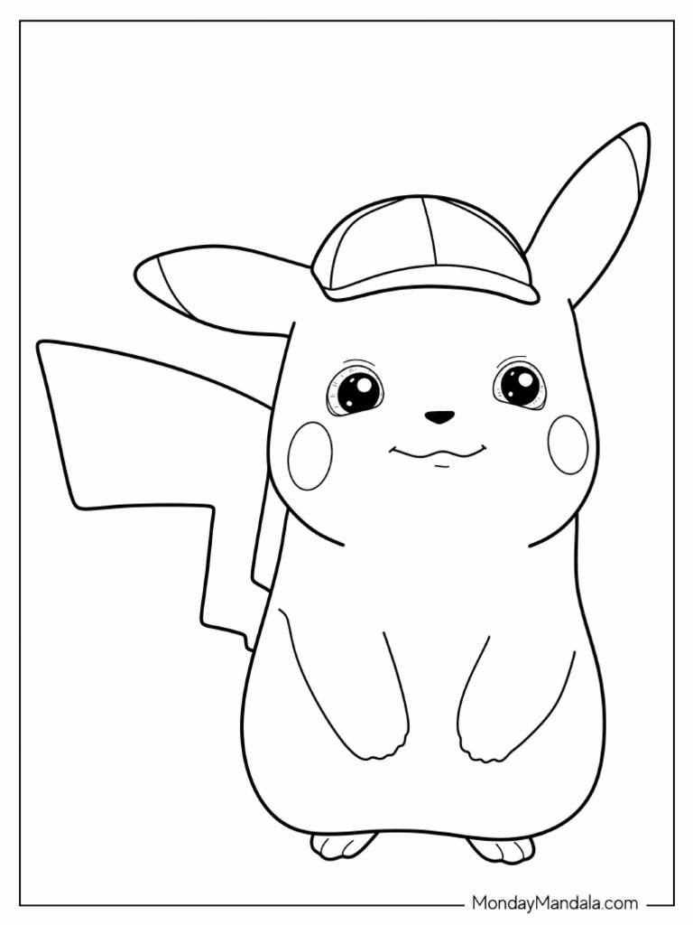 Detective Pikachu Coloring in For Kids | PDF