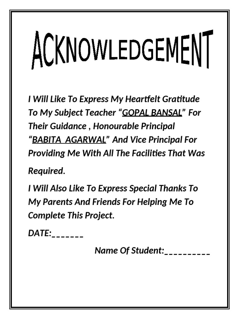 Acknowle Dement | PDF