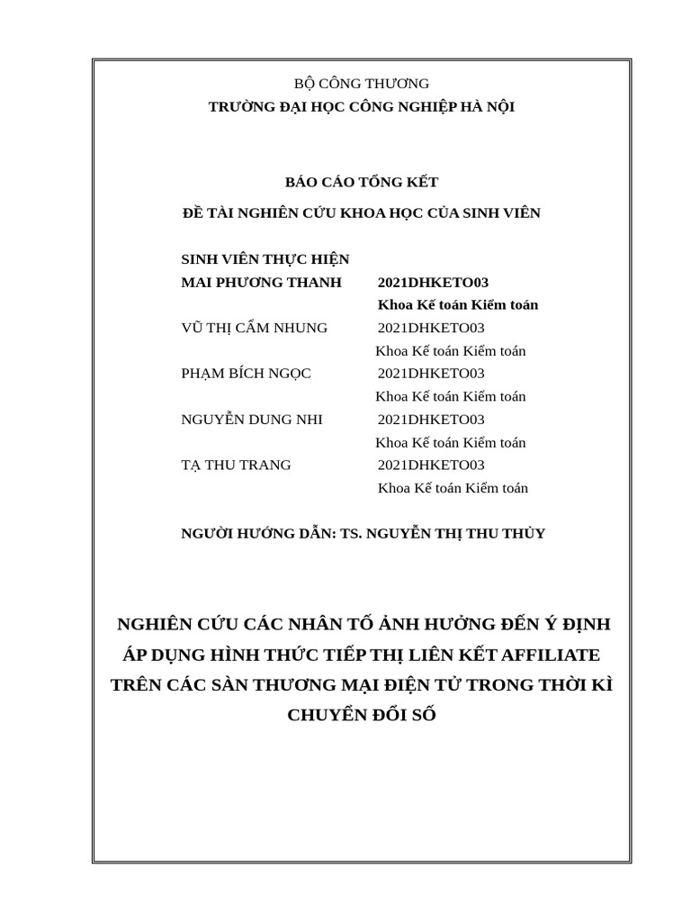 Báo Cáo NCKH - Final | PDF