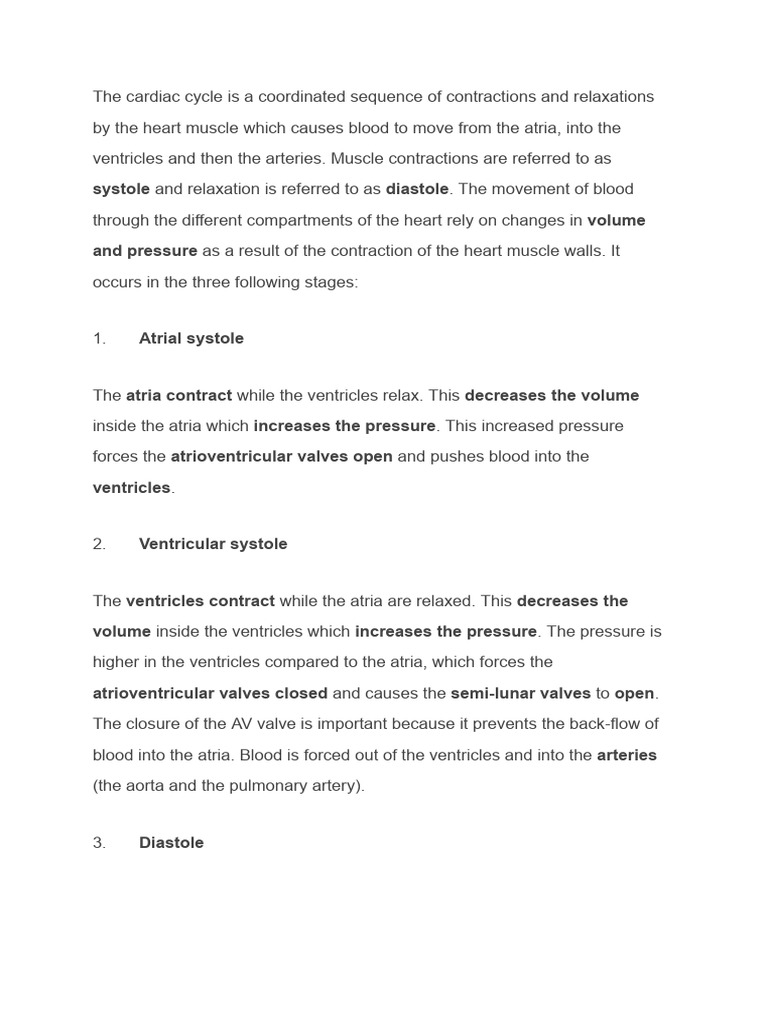 Cardiac Cycle | PDF