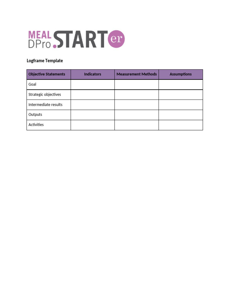 Logframe Template | PDF