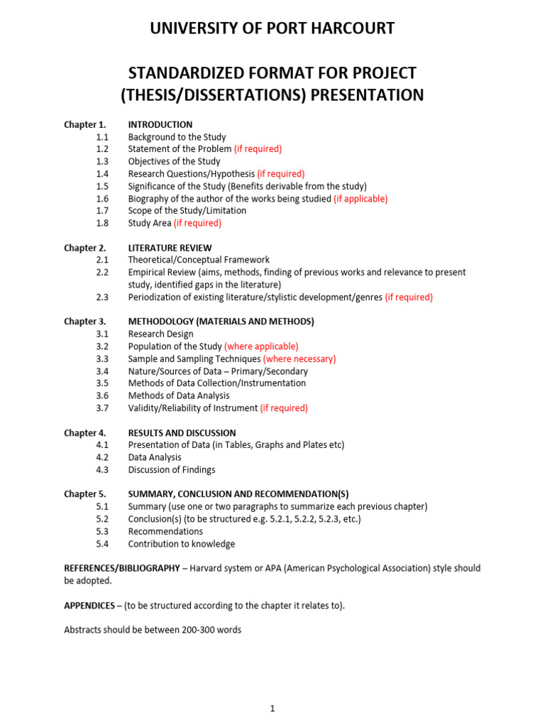 STANDARDIZED FORMAT FOR PROJECT STUDENTS | PDF | Methodology