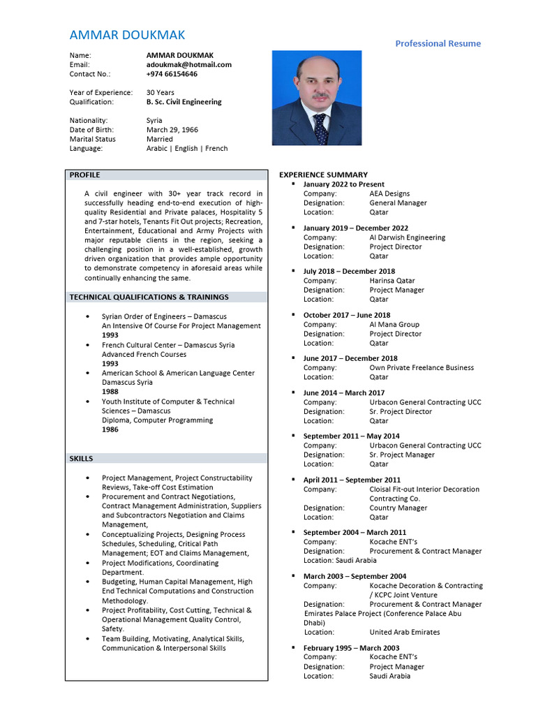 Ammar Doukmak - CV | PDF | Procurement | Riyadh