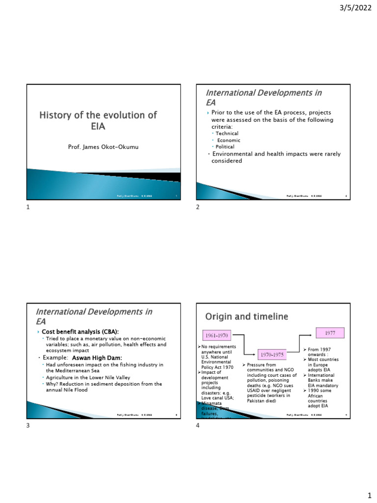 History of The Evolution of EIA | PDF | Environmental Impact Assessment ...