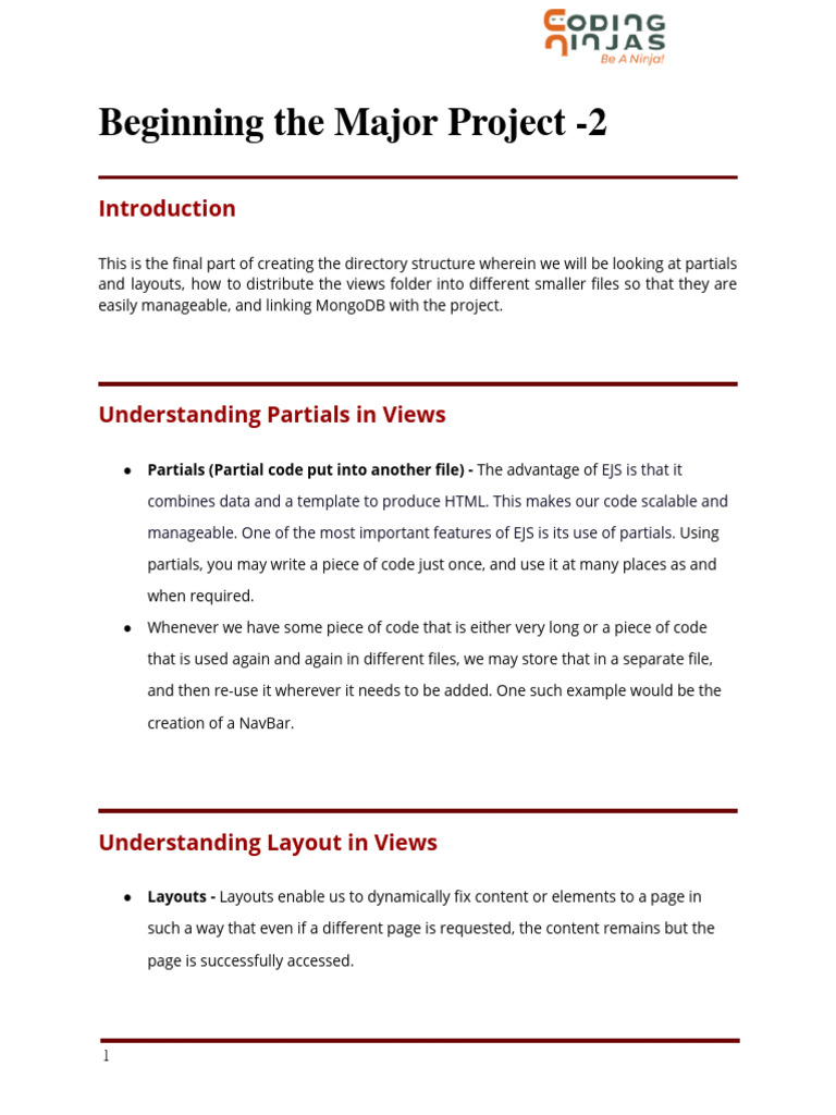 Beginning The Major Project - 2 | PDF