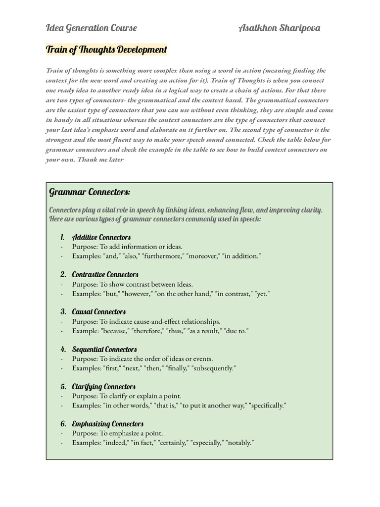 PDF Guide - Train of Thoughts | PDF | Thought | Grammar