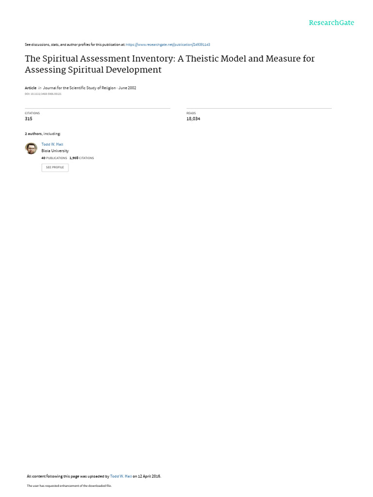 The_Spiritual_Assessment_Inventory_A_Theistic_Mode | PDF | Psychology ... The_Spiritual_Assessment_Inventory_A_Theistic_Mode | PDF | Psychology ...