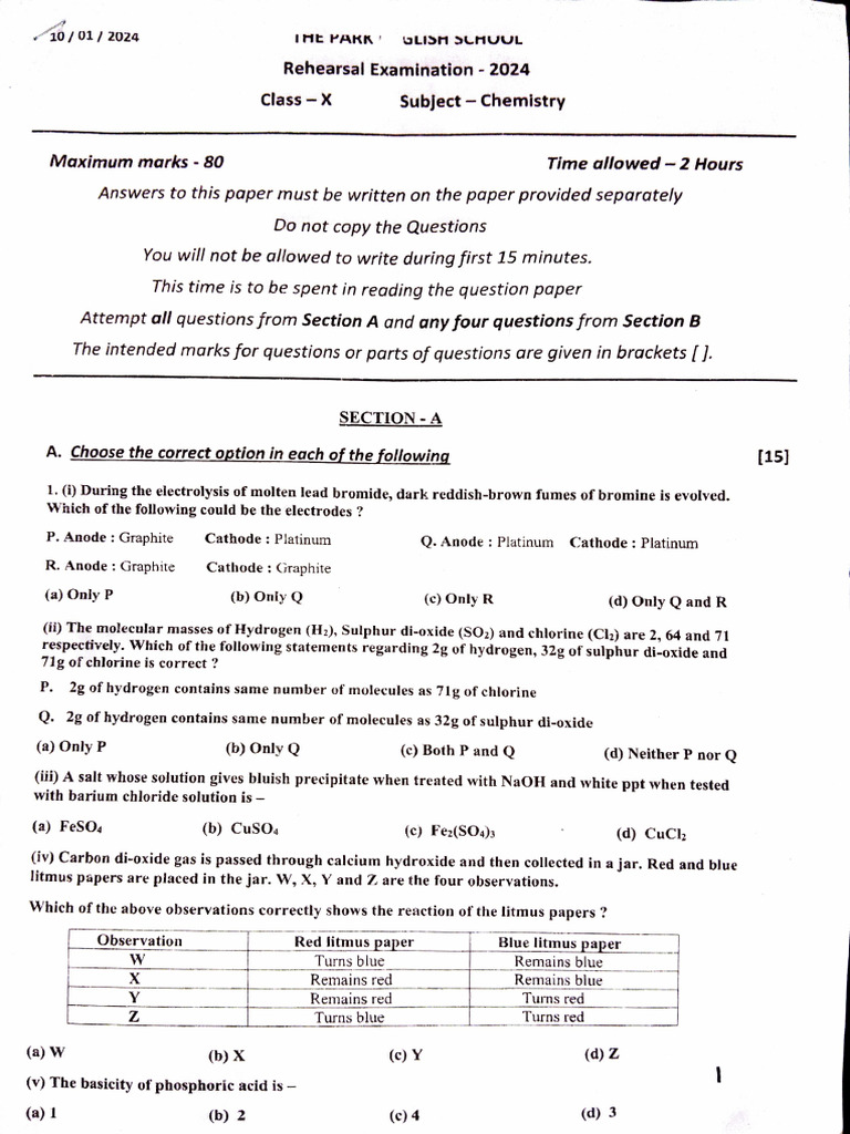 PES X Chemistry | PDF | Hydroxide | Chemical Reactions