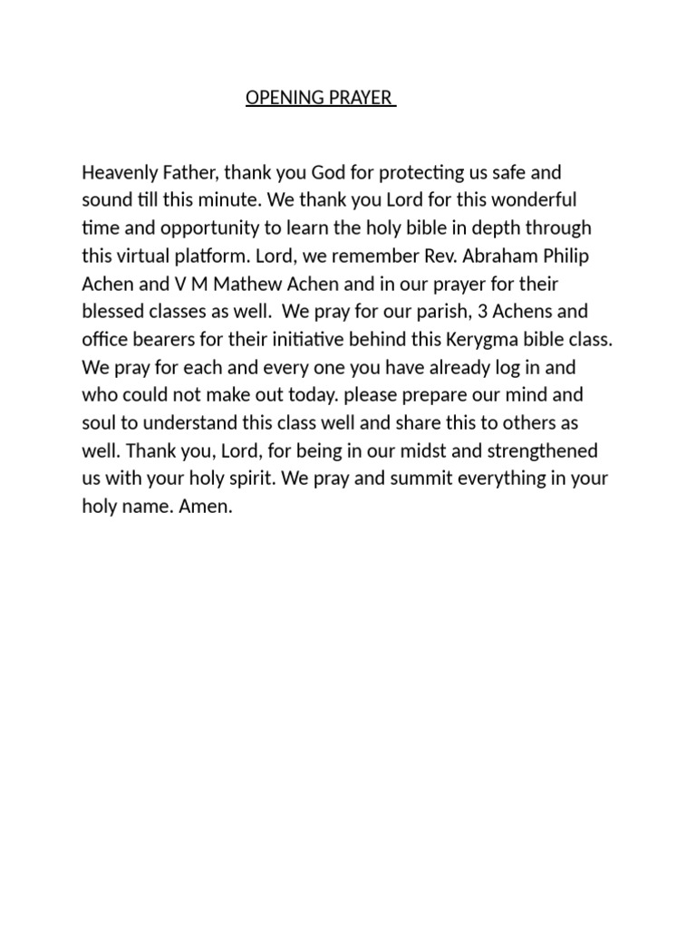 Opening Prayer-1 (1) | PDF