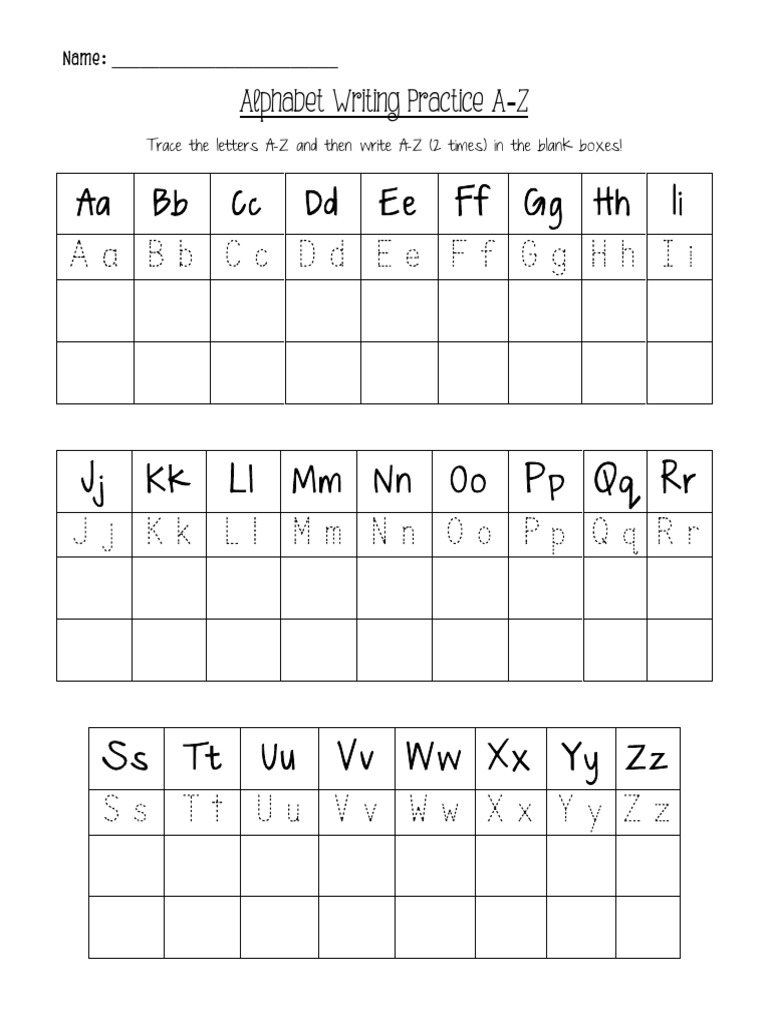 A-Z Alphabet Tracing Practice | PDF