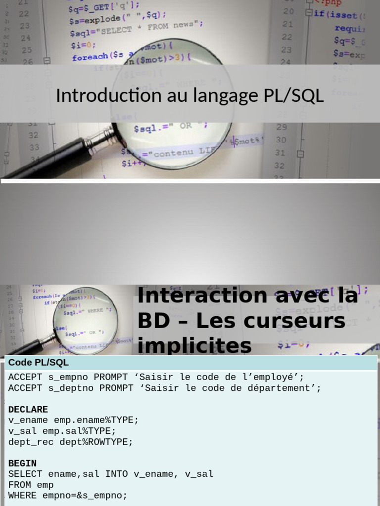 SGBD-Part II | PDF | Structure de contrôle | SQL