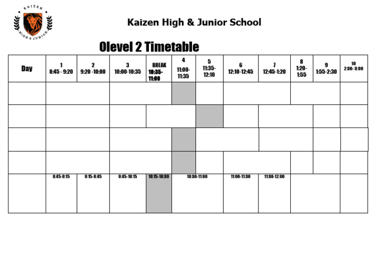 Timetable O-Level 2 (5) | PDF