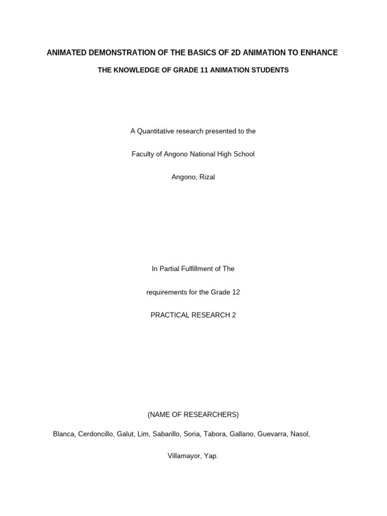 Animated Demonstration of the Basics of 2D Animation | PDF ...