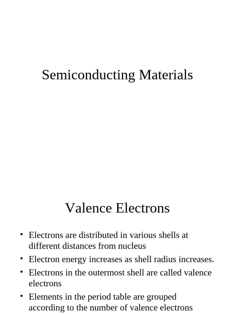 Semiconducting materials | PDF | Semiconductors | Doping (Semiconductor)