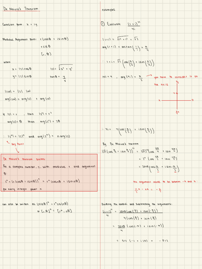 2 Powers and Roots of Complex Numbers | PDF | Complex Number ...