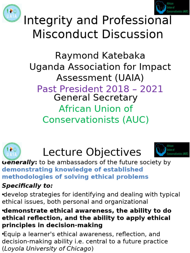 Integrity & Professional Misconduct | PDF | Environmental Impact Assessment | Morality