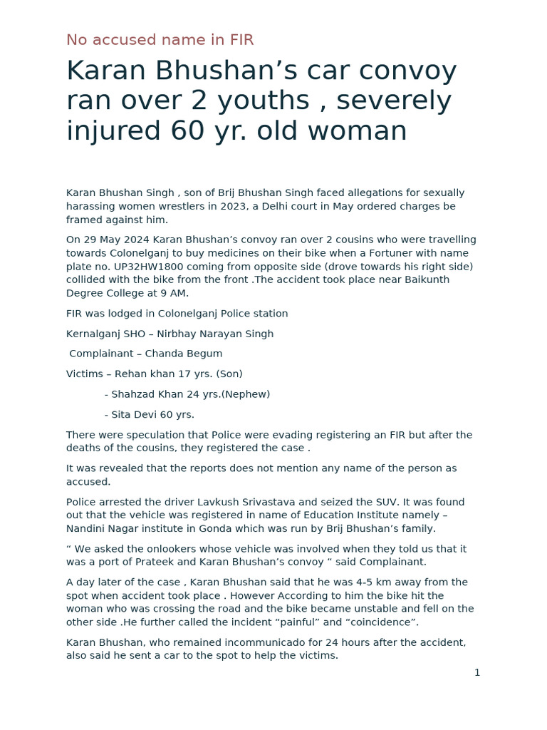 Karan Bhushan Case | PDF | Crimes | Crime & Violence