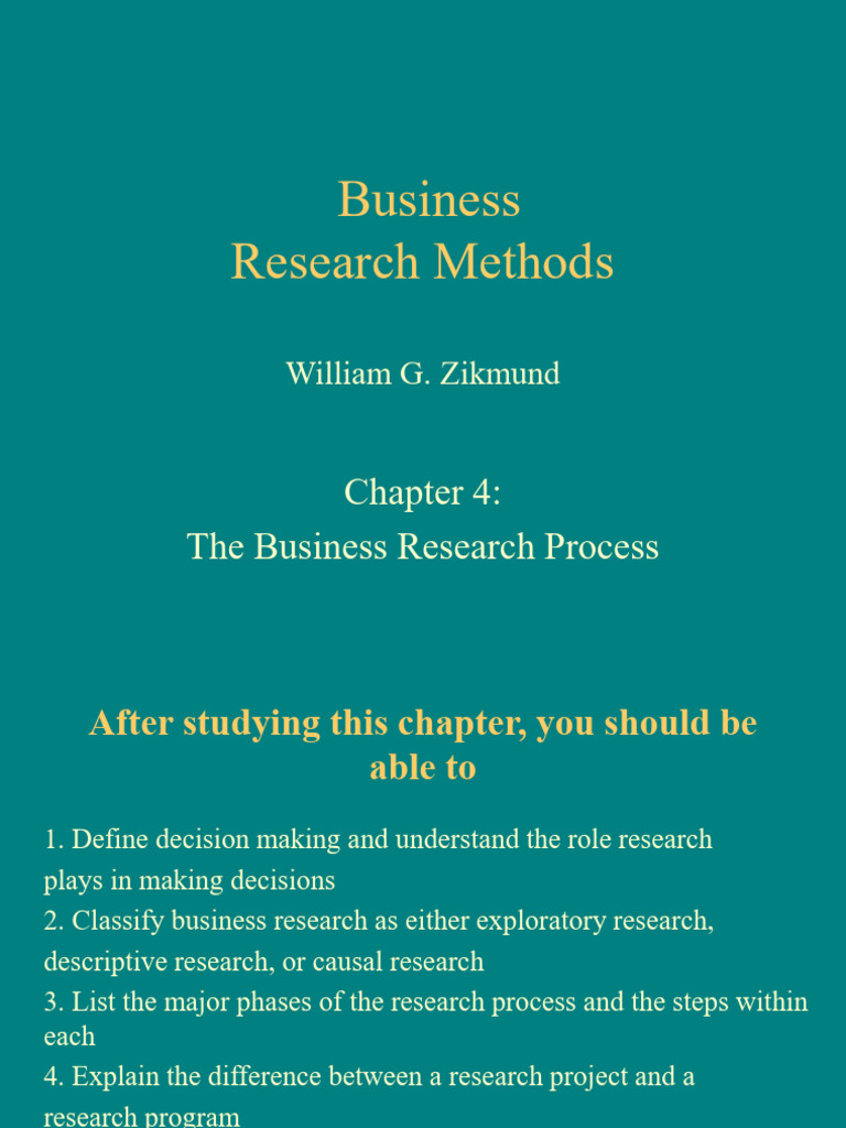 Chapter 4 The Business Research Process | PDF | Hypothesis | Science