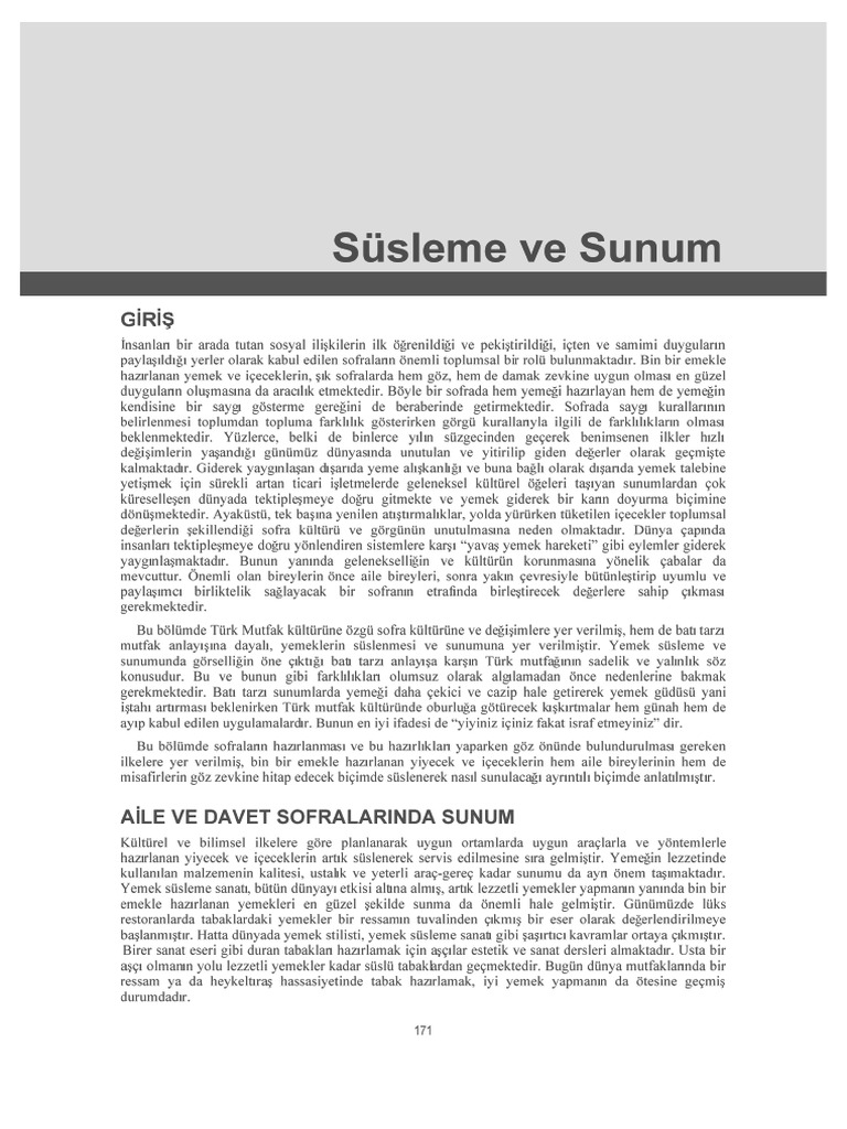 2.süsleme Ve Sunum (Yüt) | PDF