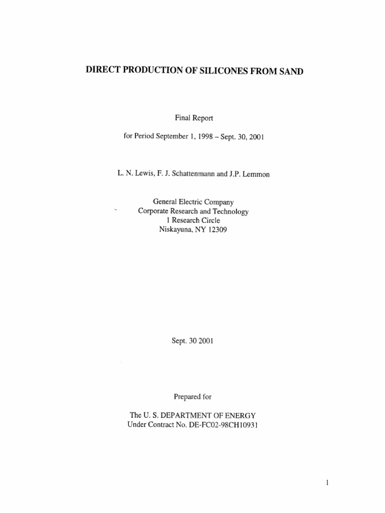 Direct production of silicones from sand | PDF