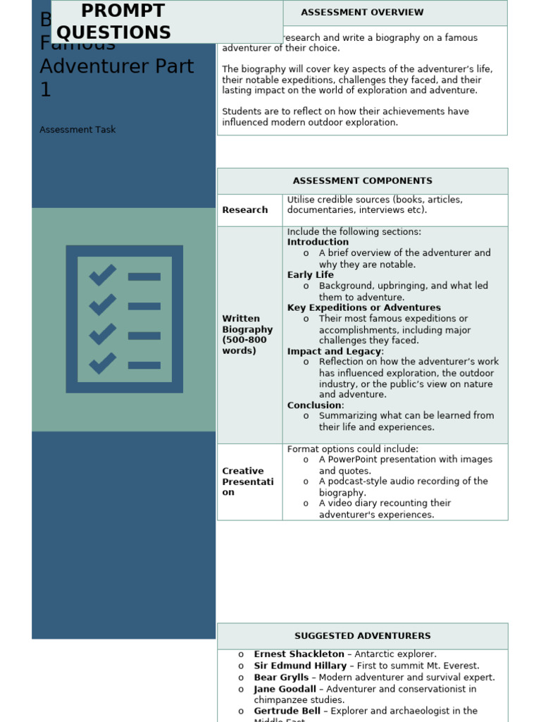 Biography Project on Famous Adventurers | PDF | Navigation