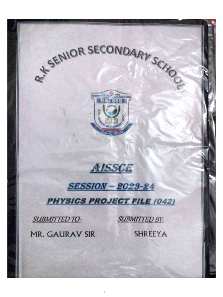 Sample of Physics Project File (1) | PDF