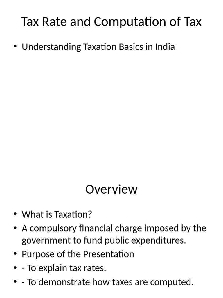 Indian Tax Rate Overview and Computation | PDF