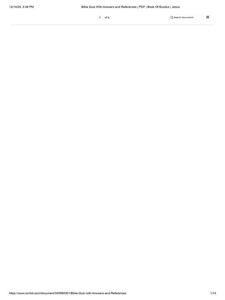 Bible Quiz With Answers and References - PDF - Book of Exodus - Jesus ...