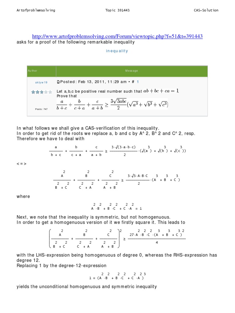 WWW - Artofproblemsolving 391443 | PDF | Abstract Algebra | Algebra