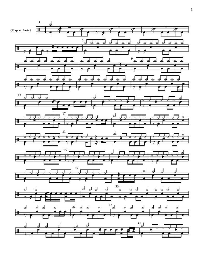 Two Steps Behind - Drums Note | PDF