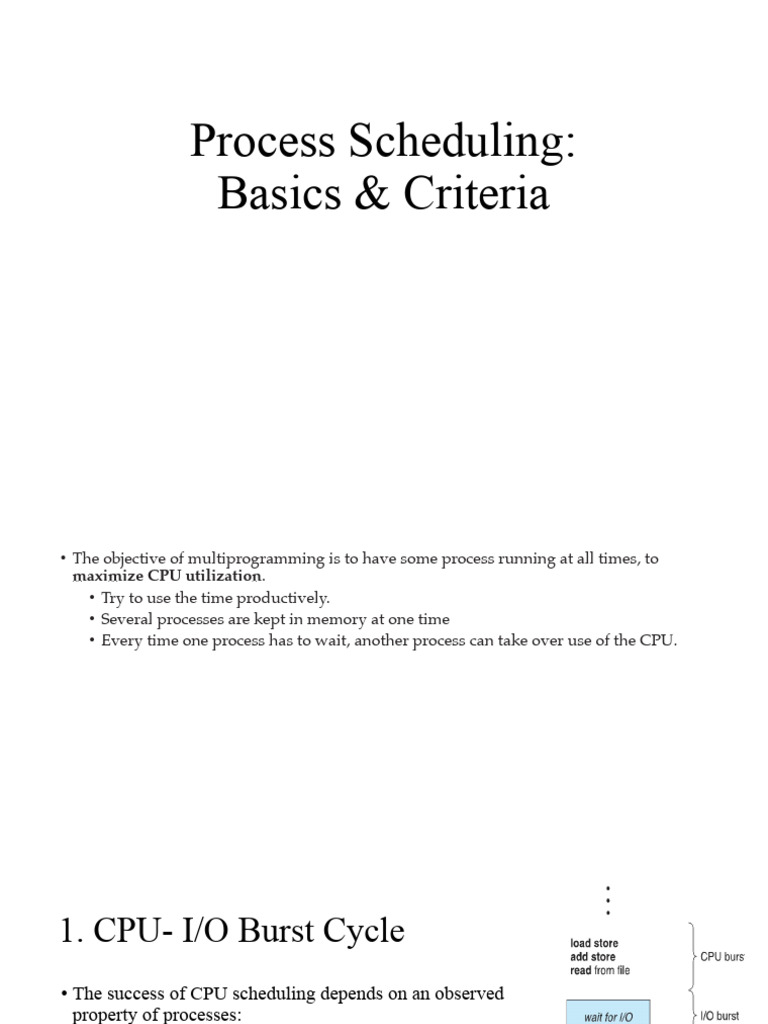 Process Scheduling Basics.pptx | PDF | Scheduling (Computing) | Process (Computing)