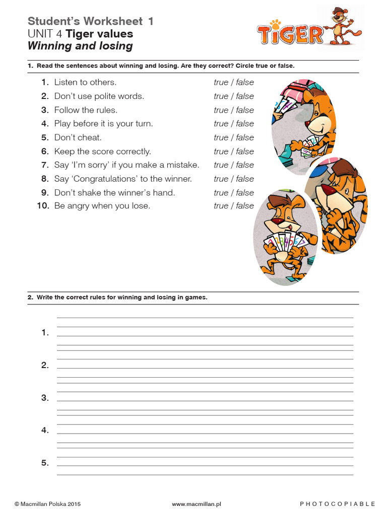 Tiger Values 2 - SW - Unit4 | PDF